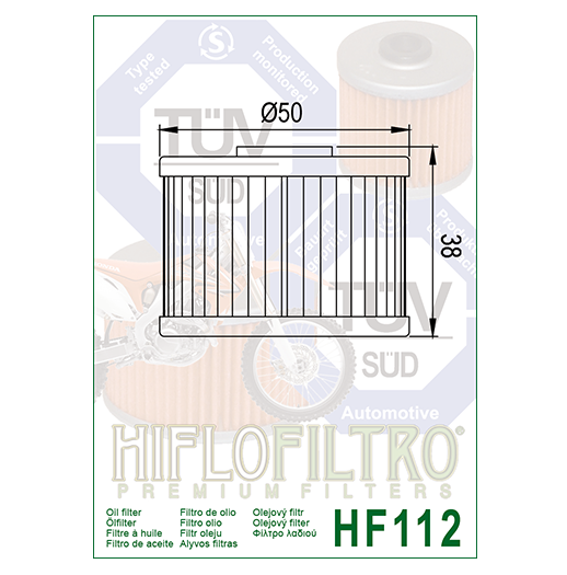 Hiflo Filtro HF112 Motorcycle Motorbike Oil Filter Replaces Honda ...