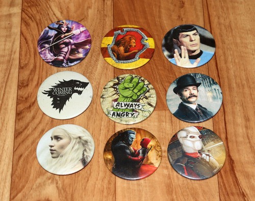Button Badge Pin Set Custom Video Games Tv Shows etc Hulk Star Trek ...