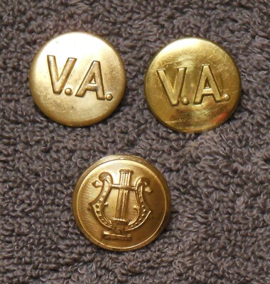 Two V.A. Buttons and One Lyre Button (Items #2152 and 2153) | eBay