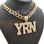 HIP HOP ICED MIGOS LARGE YRN PENDANT & 18" CUBAN CHOKER CHAIN FASHION ...