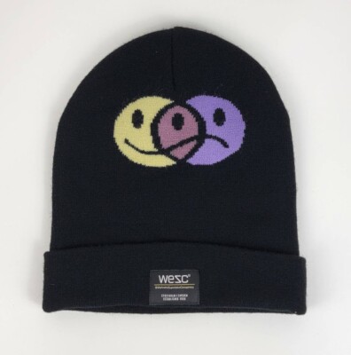 WESC PUNCHO FUNNY AND SAD FACE BEANIE | eBay