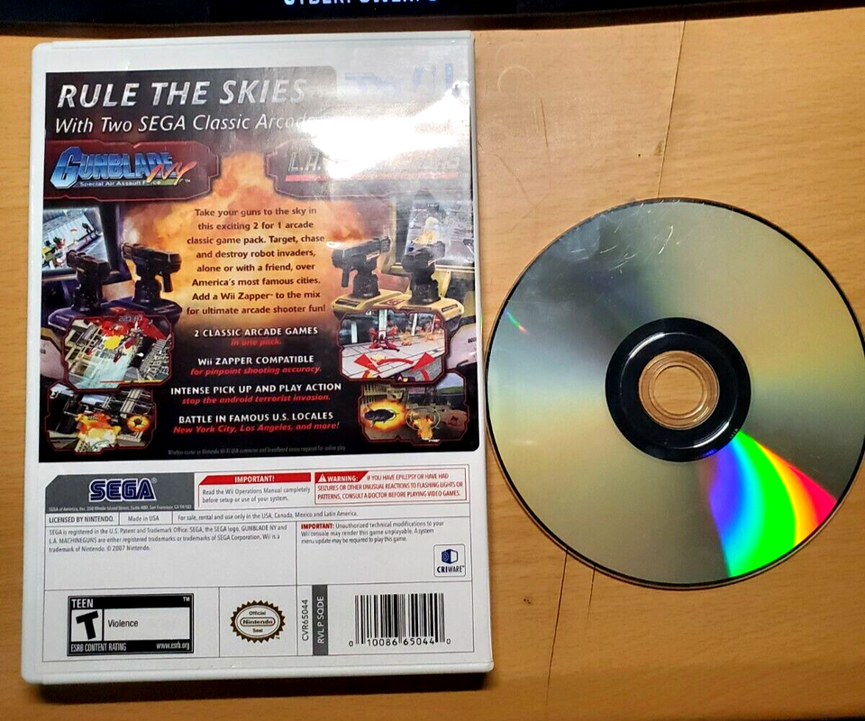 NY Gunblade & LA MachineGuns Arcade shooters (Nintendo Wii) Sega light ...