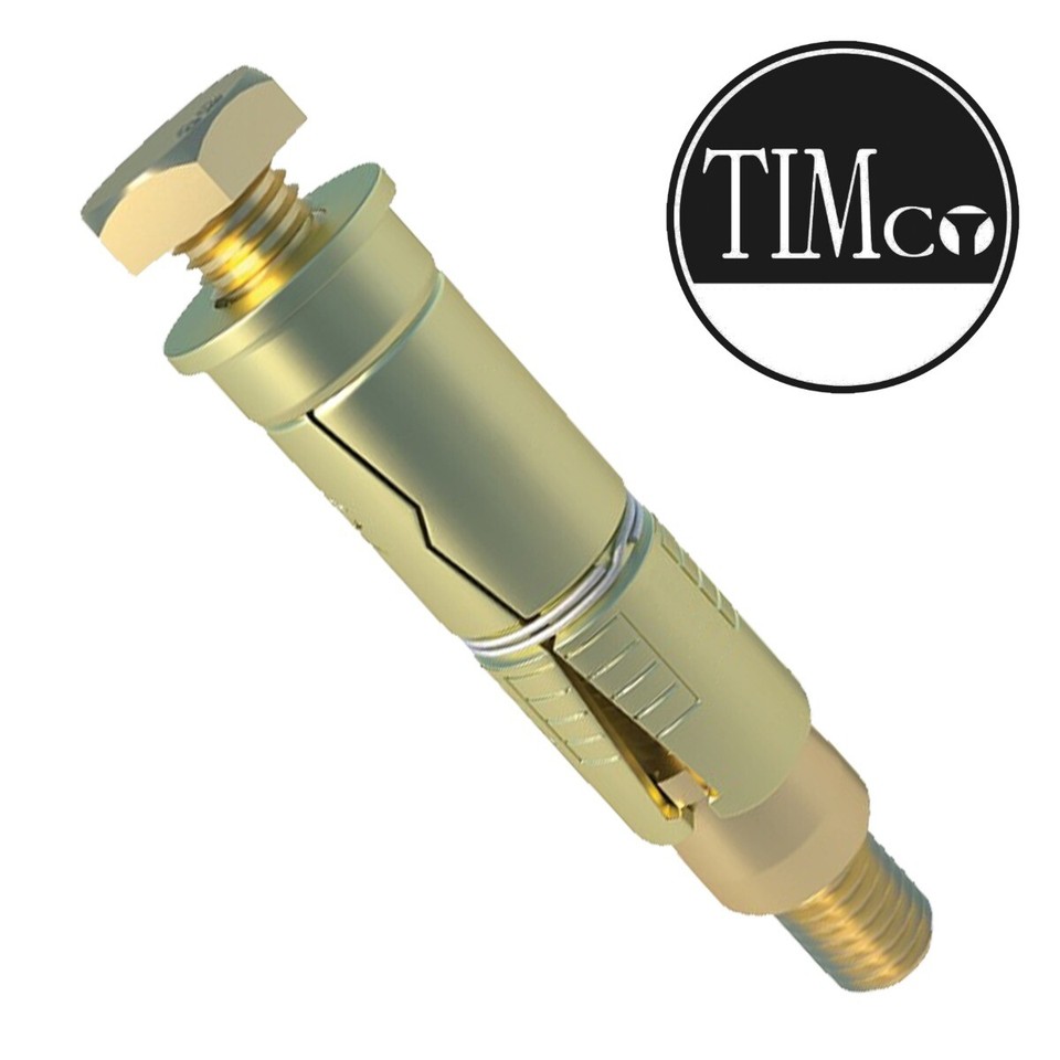 5x TIMCO PROFESSIONAL SHIELD ANCHORS M12 x 90mm Loose Bolt Rawl ...