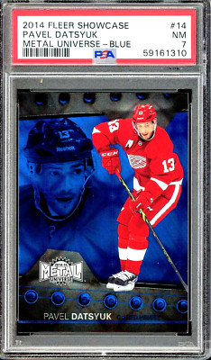 2014-15 Fleer Metal Universe Precious Metal Gems Blue Pavel Datsyuk PSA ...