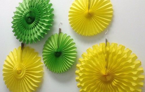 Party Hanging Decoration Tissue Paper Fan Kit (set of 5 fans) by Devra ...