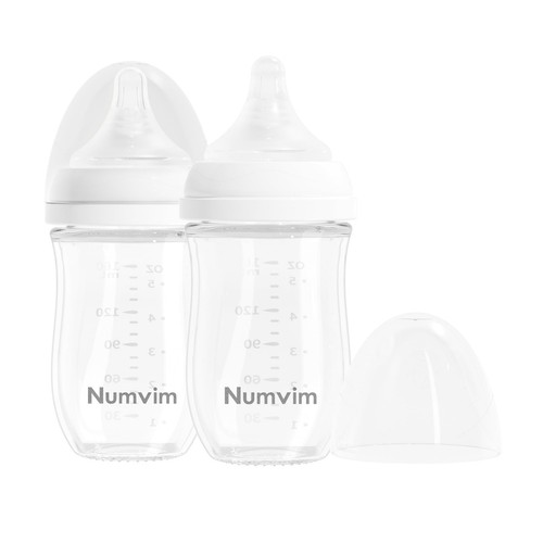 Glass Nurturing Baby Bottles Gentle & Extra Slow Flow, Newborn ...
