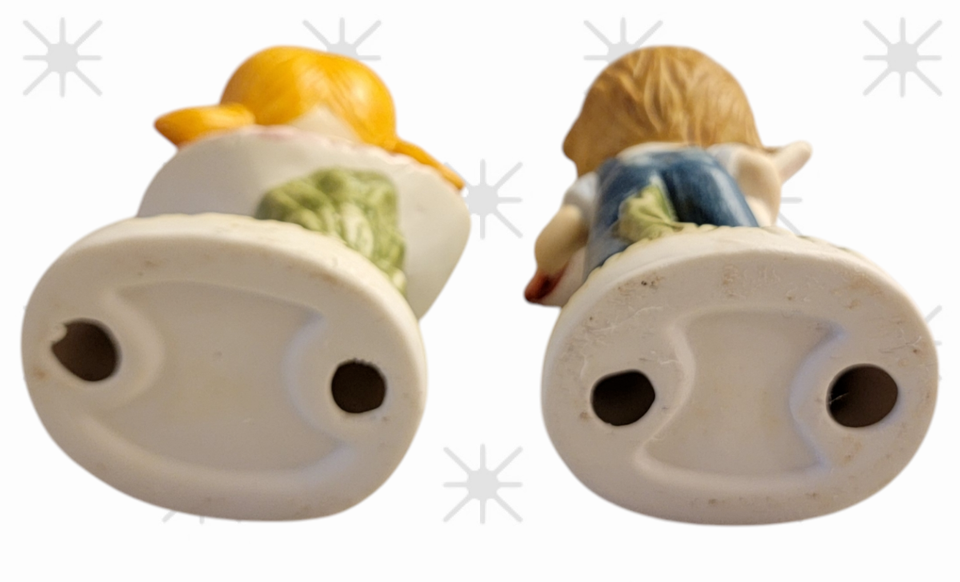 Vintage Little Boy & Girl Figurine Bunny Rabbit and carrot Hummel 2 Set ...