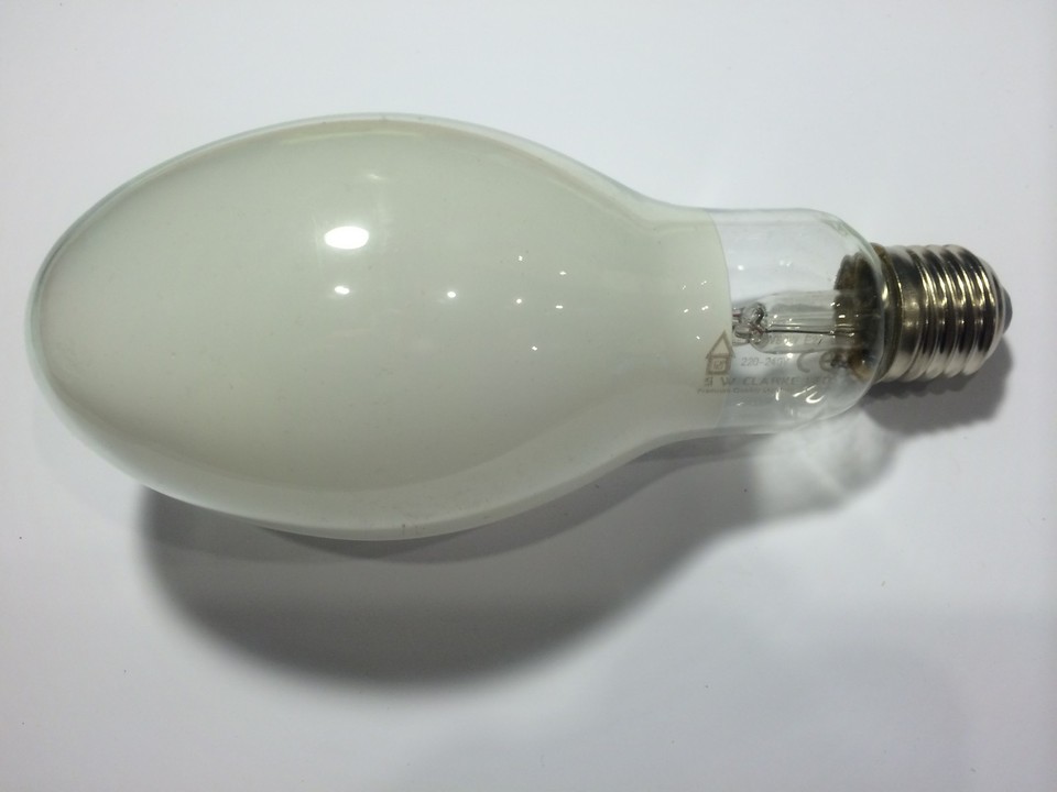 LONG LIFE HIGH PRESSURE MERCURY VAPOUR LAMP HPMV 80W ELLIPTICAL E27 ...