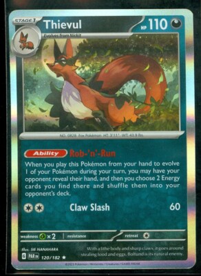 Pokemon THIEVAL 120/182 Paradox Rift - RARE HOLO - - MINT | eBay