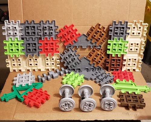 VTG Little Tikes Waffle Blocks Lot of 29pcs Wheels Build Construction ...