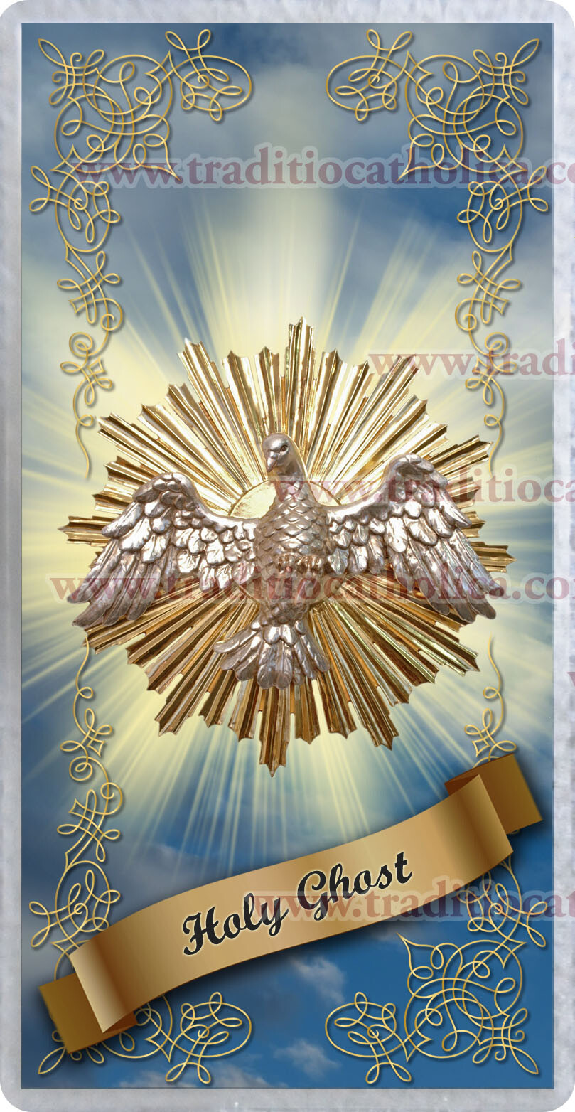 Holy Ghost laminated Catholic Holy Cards. Holy Spirit Catholic holy ...