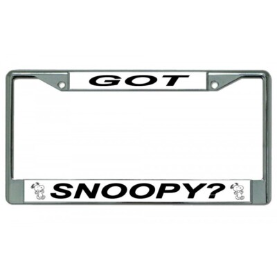 GOT SNOOPY USA MADE WHITE CHROME LICENSE PLATE FRAME | eBay