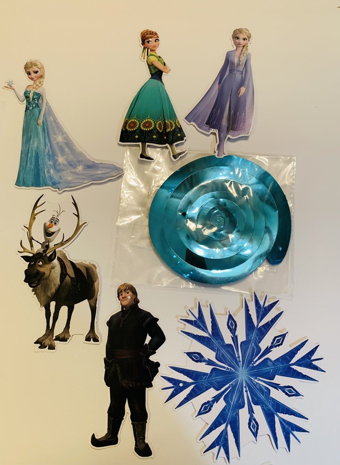 Frozen Happy Birthday Banner Hanging Decorations Ribbon Anna Elsa Party ...