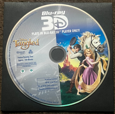 NEW TANGLED 3D (2010) - Blu-ray disc only in clear plastic envelope ...