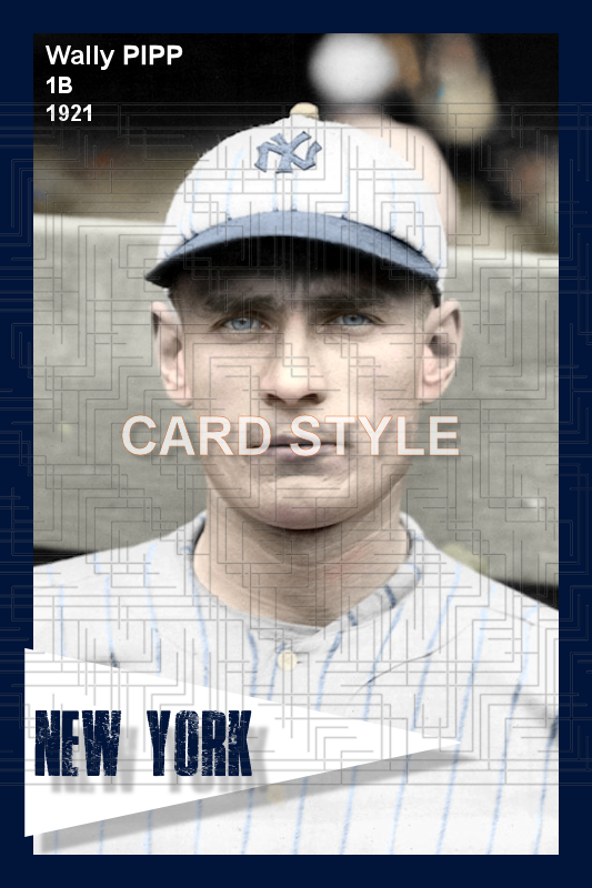 Wally Pipp - 1921 New York Yankees - choose a style - colorized print ...