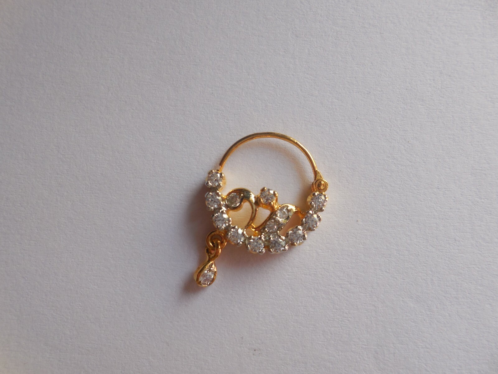 Decorated Nose Ring Indian Piercing Nath Fashion Jewelry Gold Plated ...