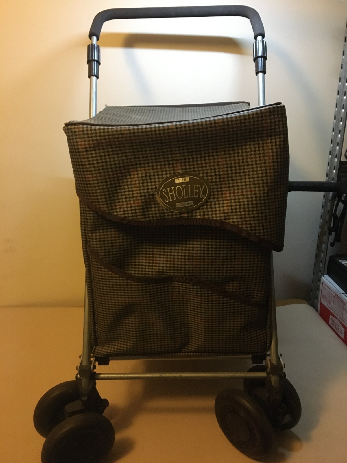 Sholley shopping Trolley 4 wheeled truck shop cart tweed brown mobility ...