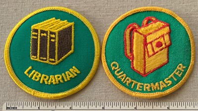 2 NOS LIBRARIAN & QUARTERMASTER Boy Scout Uniform Badge PATCHES ...