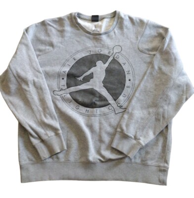 Air Jordan Fight Club Logo Jumpman Gray Pullover Crew Neck Men's XXL ...