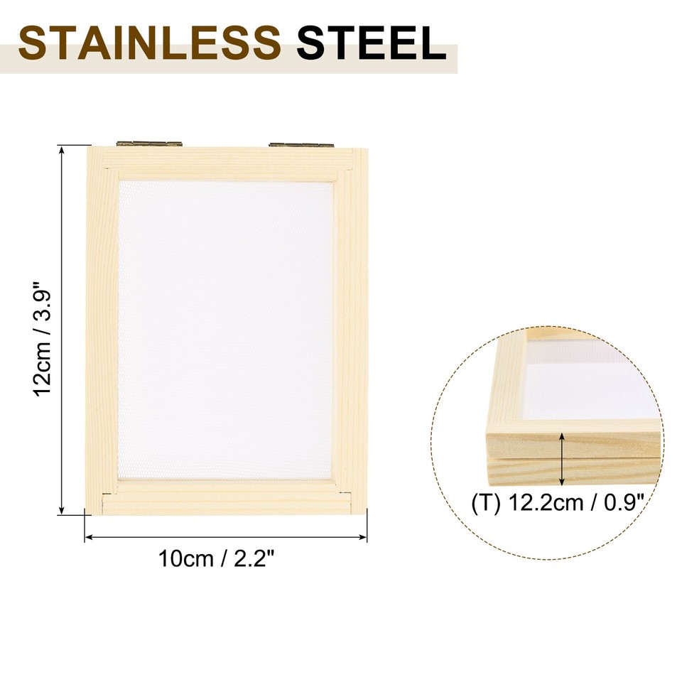 Paper Making Screen Wooden Paper Making Mould 4.7x3.9 Inch for DIY ...
