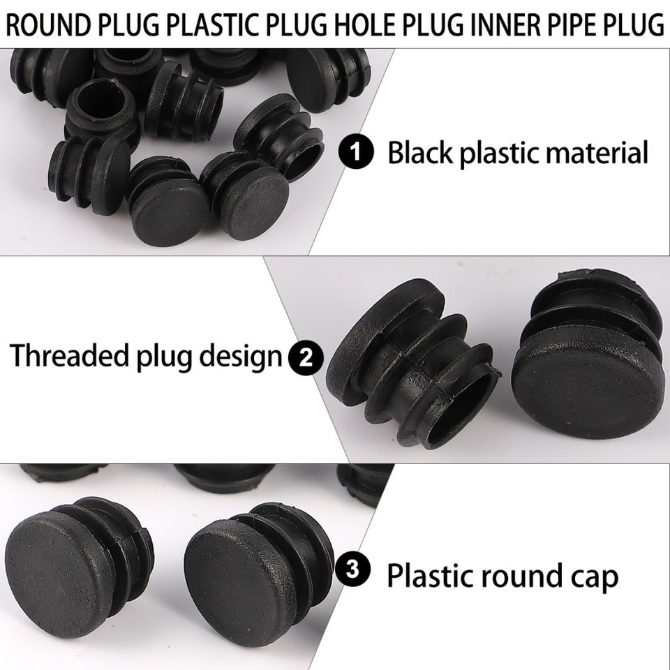 100pcs 16mm Round Plastic Cover Furniture Leg Plug Blanking End Caps ...