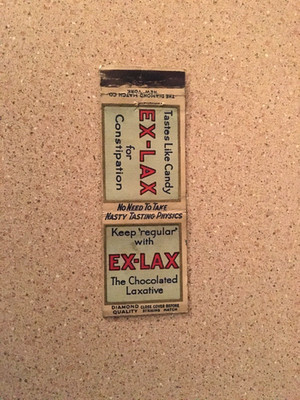 VINTAGE EX-LAX TASTES LIKE CANDY THE CHOCOLATED LAXATIVE OLD MATCHBOOK ...