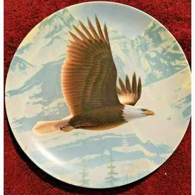 1988 the bald eagle - majestic birds - edwin knowles plate w coa rare ...