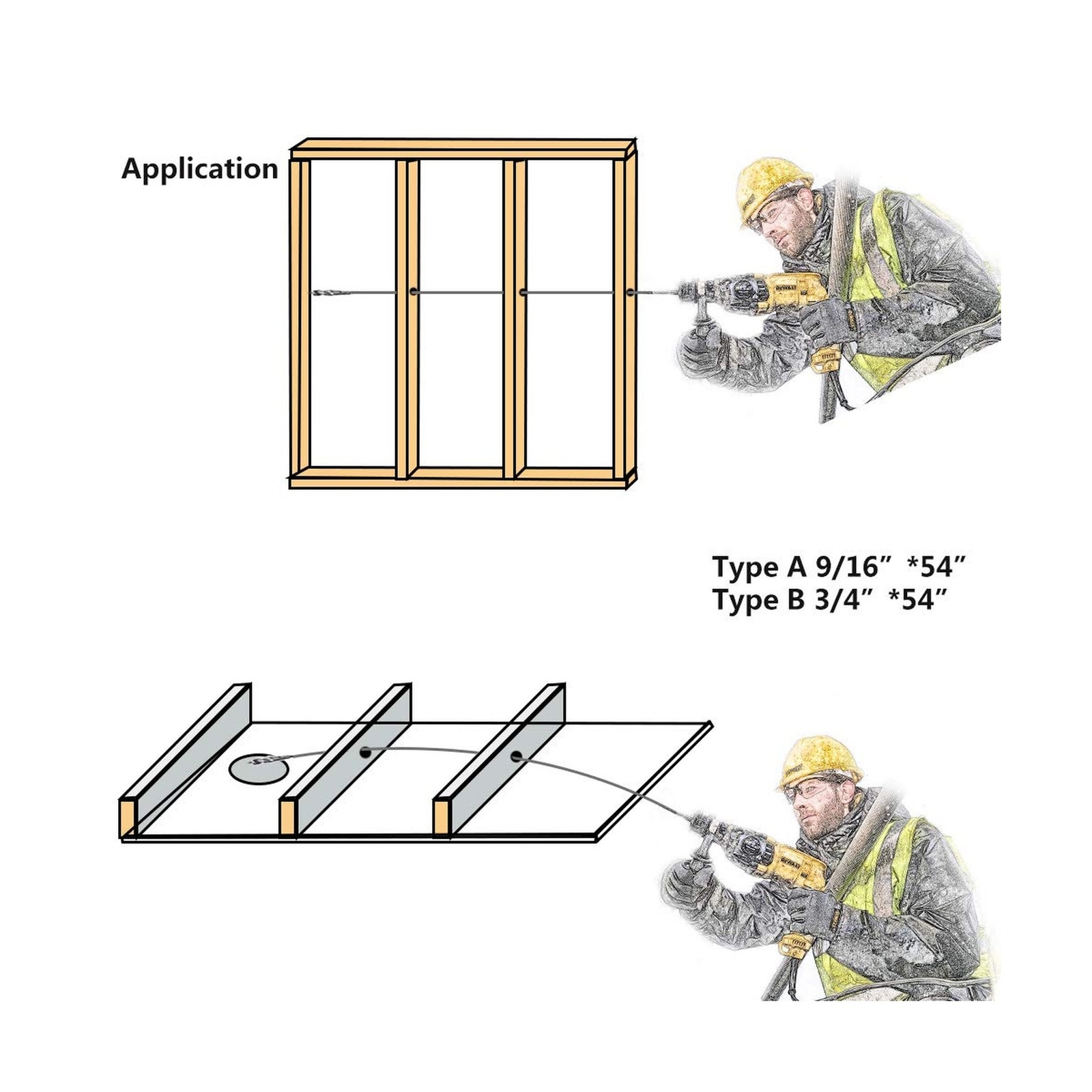 Flexible Installer Drill Bit Fish Bit for Pulling Wire Through Tight ...
