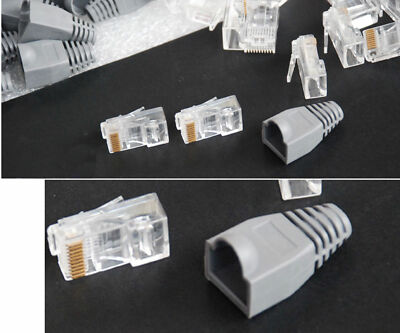 20x 20 Pieces RJ48 RJ-48 Plug 10P10C Plug with Bend Protection As Set ...