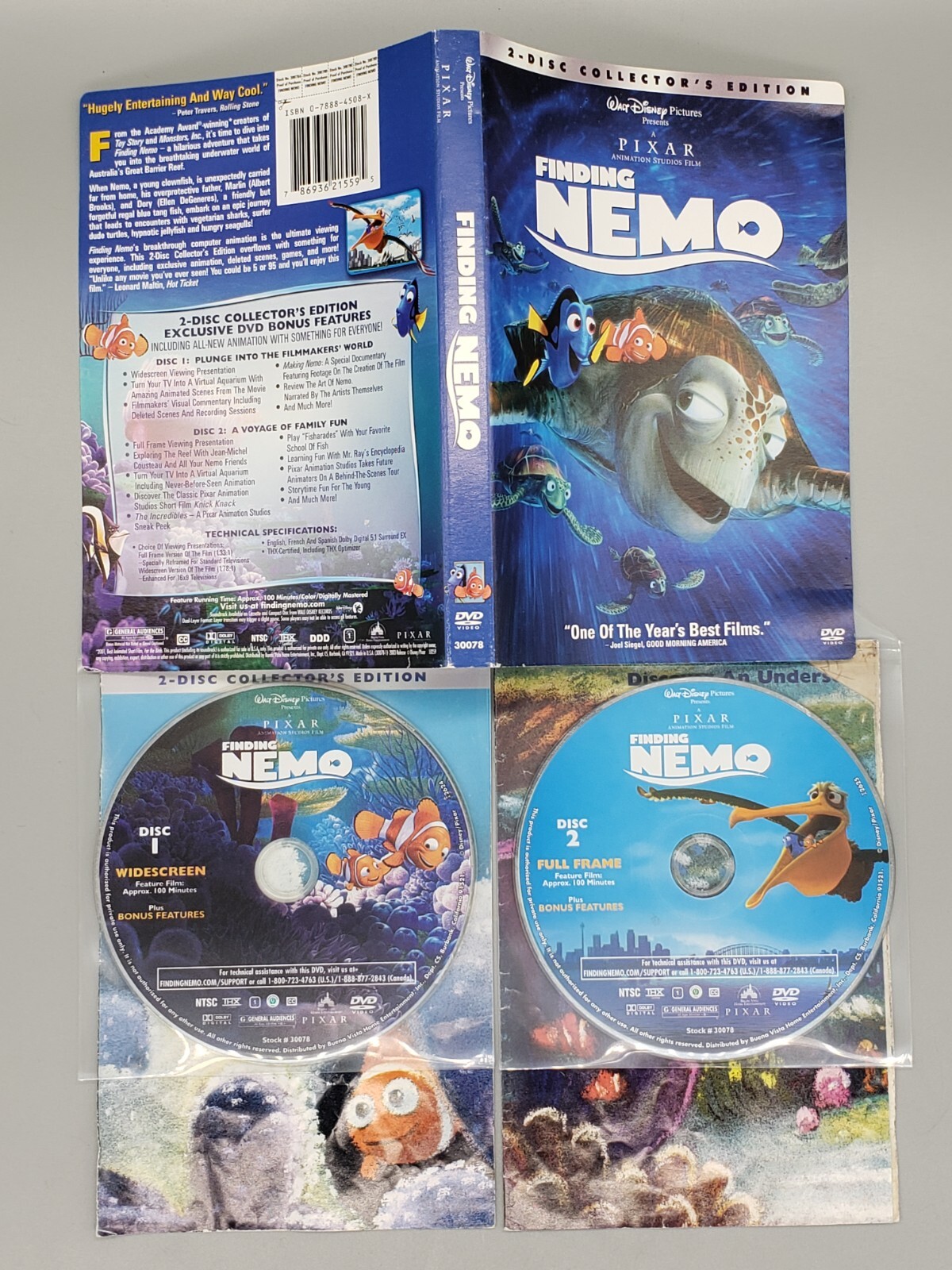 Finding Nemo (DVD, 2003, 2-Disc Set) No Case No Tracking 786936215595| eBay