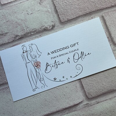 Personalised Handmade Money/Voucher/Gift Card Wallet WEDDING DAY FT1 ...