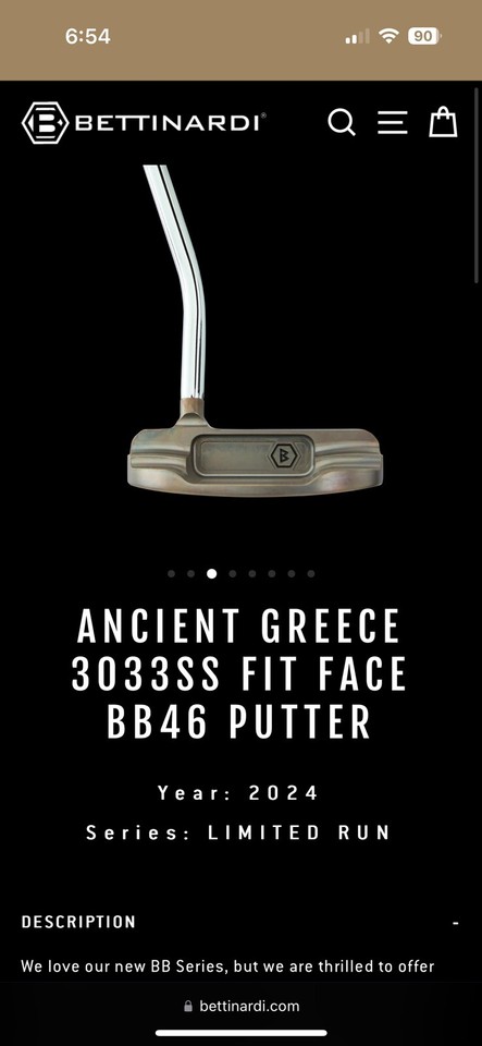 Bettinardi Ancient Greece Limited Queen B 46 Roll Control Putter 303 ...