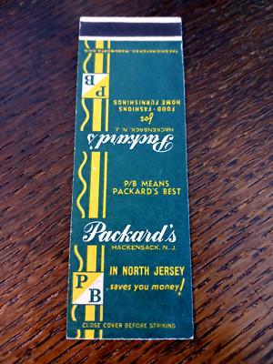 Vintage Matchbook: Packard's Grocery & Department Store, Hackensack, NJ ...