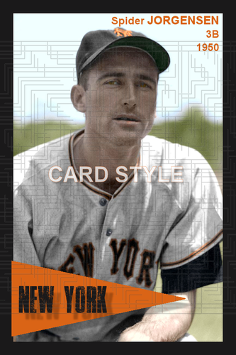 Spider Jorgensen - 1950 New York Giants - choose a style - colorized ...
