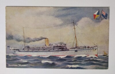 P&O SS Plassy HM Troopship Steamer WWI Hospital Ship Souvenir Postcard ...