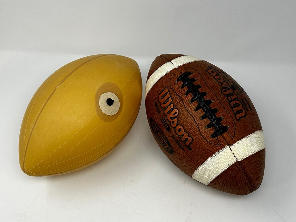 FULL-SIZE Latex Football Bladder + BLACK NFL Style Suede Lace + Lacing ...