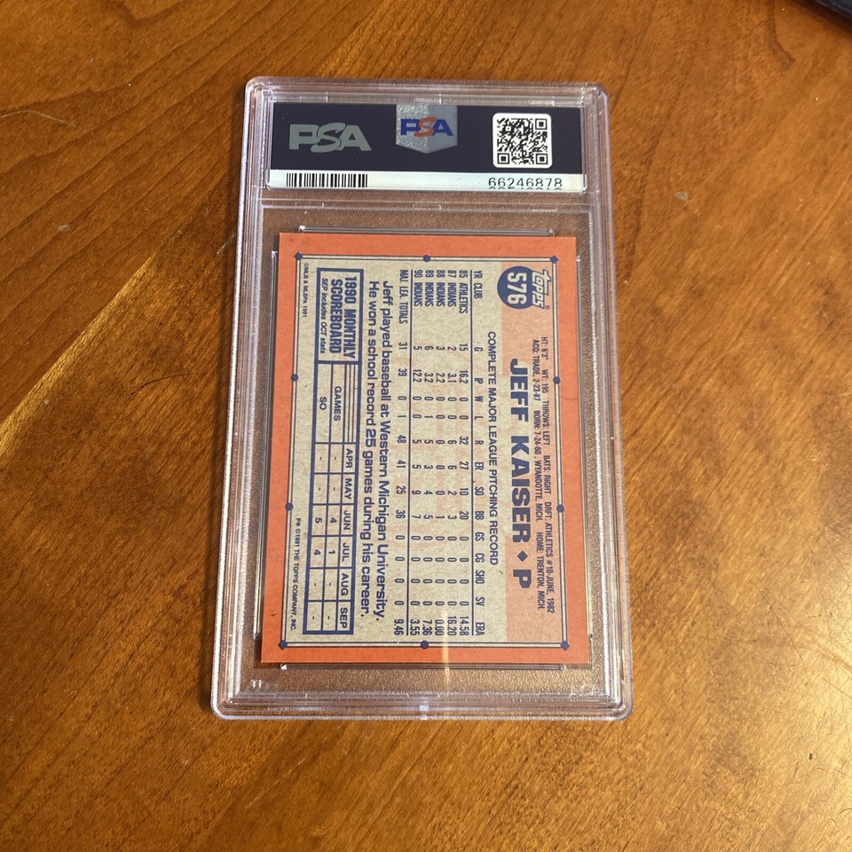 1991 Topps Desert Shield #576 JEFF KAISER PSA 9 INDIANS AUTHENTIC | eBay