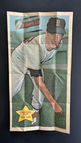 1968 Topps Baseball Poster Insert Jim Lonborg #11 of 24 Boston Red Sox ...