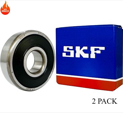 2PACK SKF Brand 6302-2RSH 15X42X13MM Double Rubber Seal Ball Bearings ...