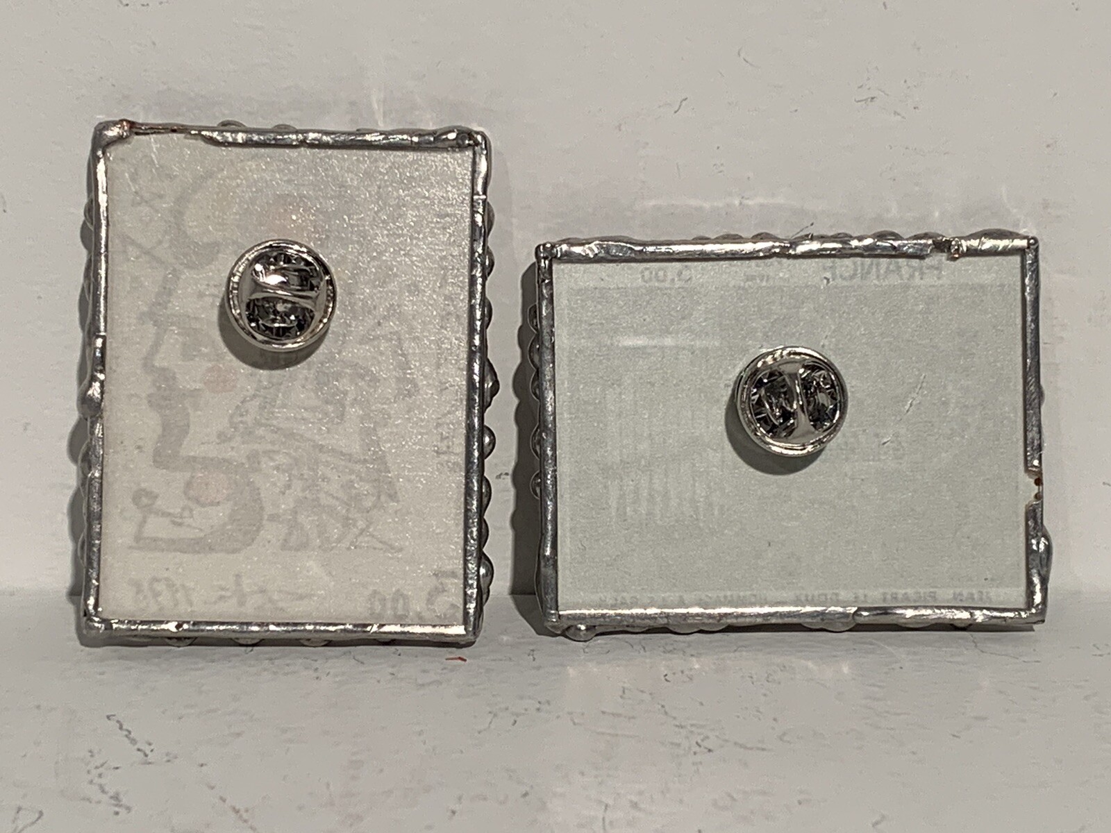 2 French Artist Tribute Postage Stamp Lapel Pins - Da… - Gem