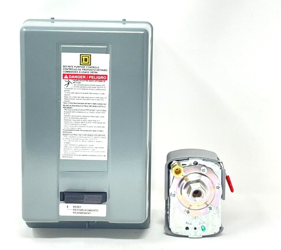 SQUARE D MAG STARTER & PRESSURE SWITCH 175 PSI 5-7.5HP SINGLE PHASE 240 ...