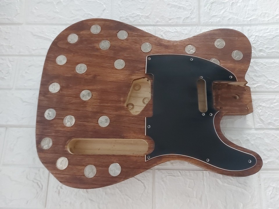 NEW Tele Style BODY Telecaster Stained Rustic Finish W/ Recessed Coins ...