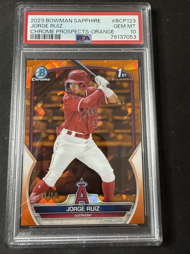 2023 Bowman Chrome Sapphire Jorge Ruiz Orange Refractor 1st Prospect ...
