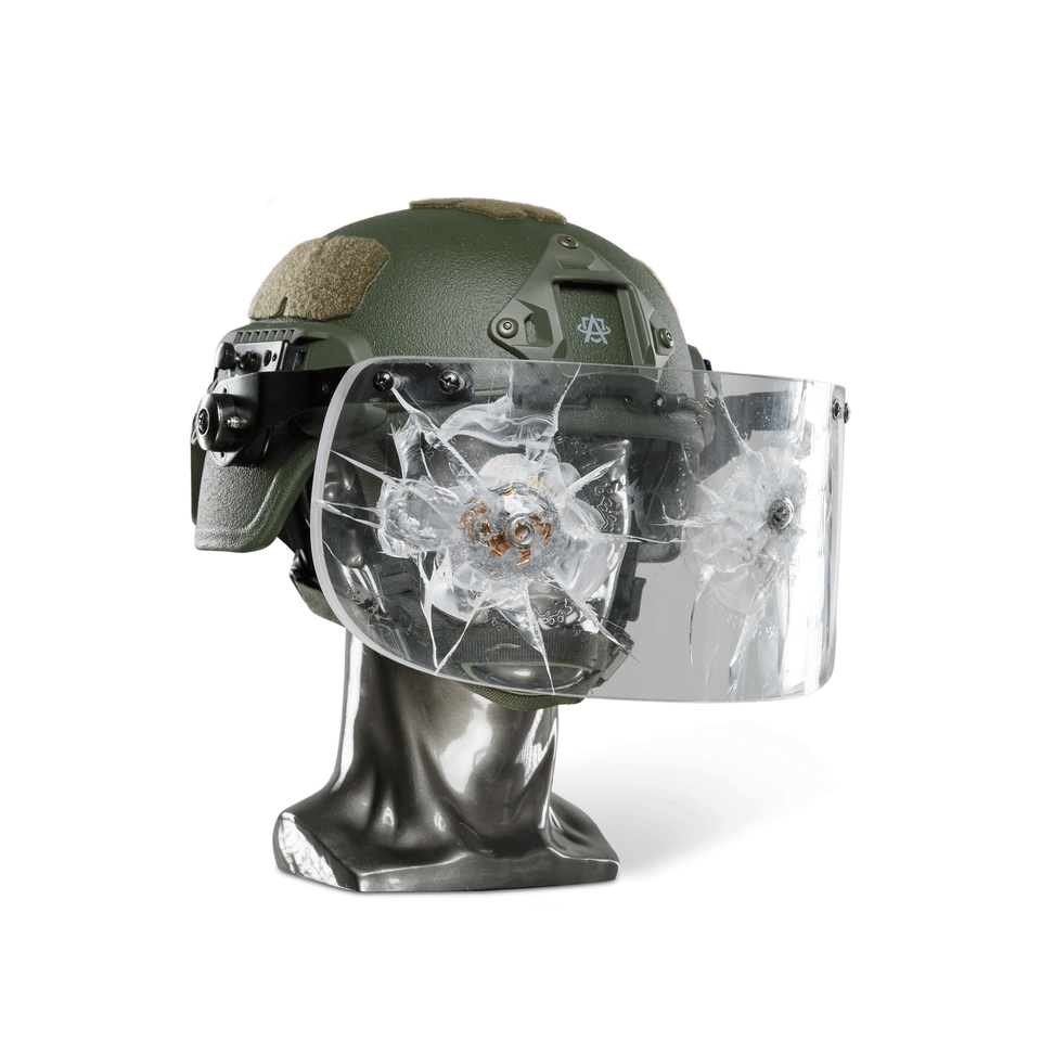 NIJ IIIA Bulletproof Helmet Visor Face Shield PASGT, MICH, High Cut ...
