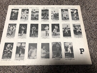 1915 Philadelphia Phillies Vintage Print Rare Made In Maple Glen Pa ...