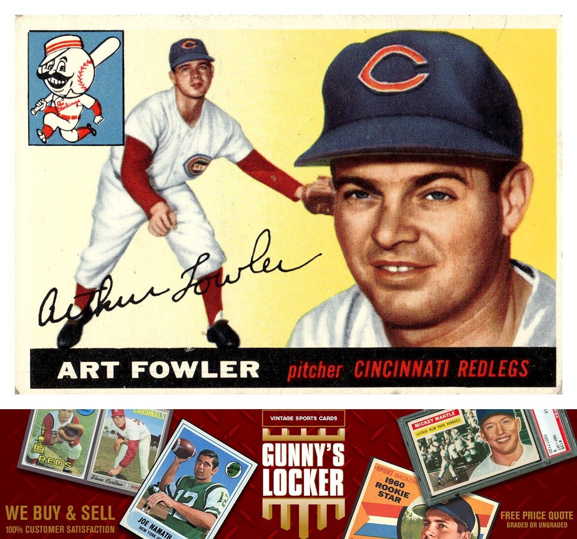 1955 Topps Art Fowler 3 Cincinnati Redlegs | eBay