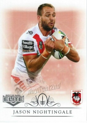 2018 ST GEORGE ILLAWARRA DRAGONS NRL Card JASON NIGHTINGALE Elite ...