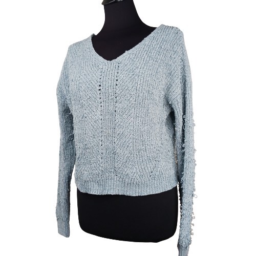 Women's Sweater XL Extra Large Pull Over Light Blue Nubby Shaggy ...