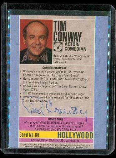 Vintage 1991 HOLLYWOOD STARLINE AUTOGRAPH TV Actor Trading Card #66 TIM ...