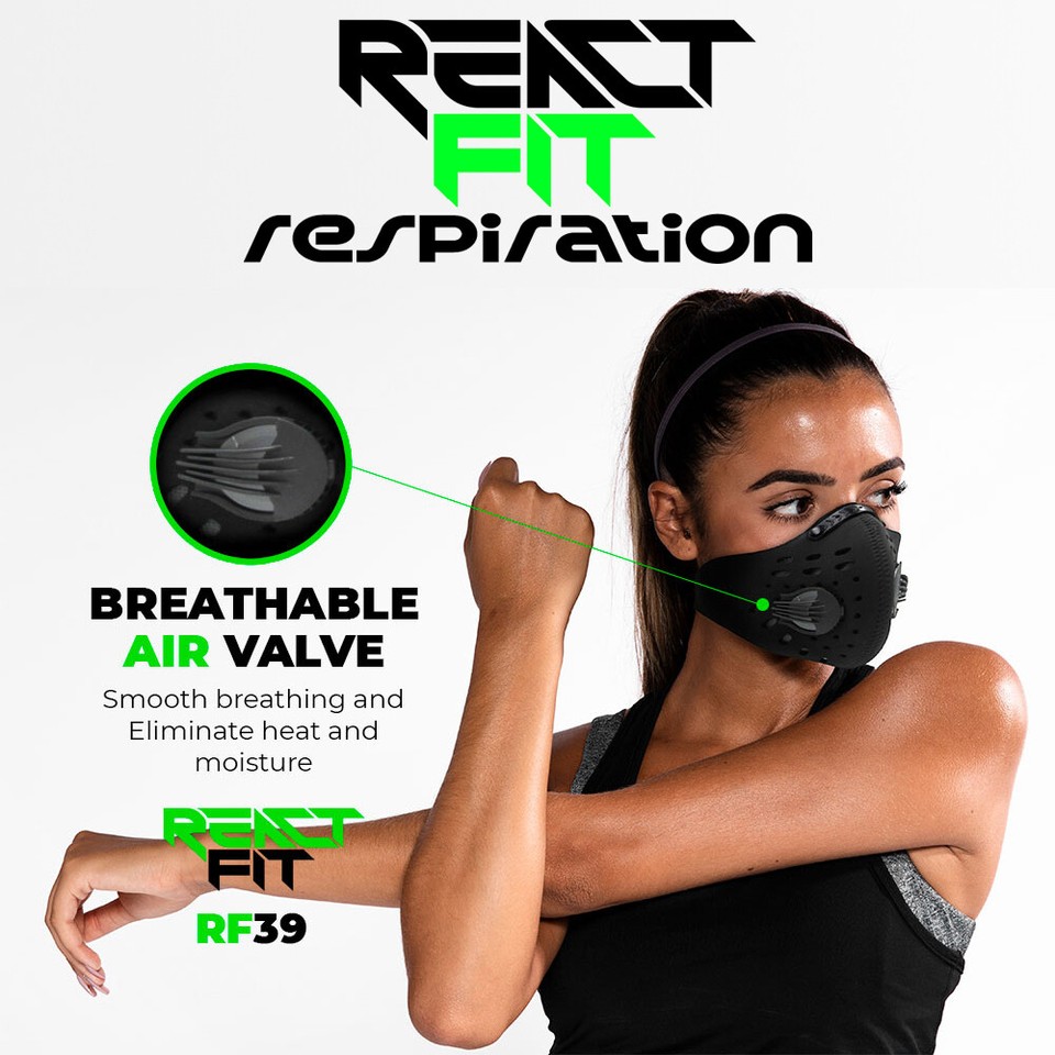 Reusable Dual Air Breathing Valve Face Mask Cover with Activated Carbon ...